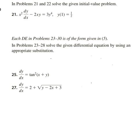 Solved In Problems 21 And 22 Solve The Given Initial Value Chegg Com