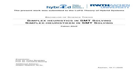 Pdf Simplex Heuristics In Smt Solving Simplex Heuristiken Dokumen