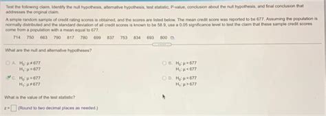 Solved Tost The Following Claim Identify The Nult