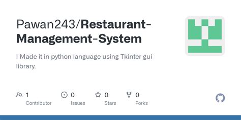 Github Pawan243restaurant Management System I Made It In Python Language Using Tkinter Gui