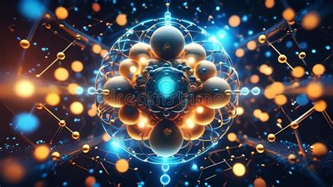 Quantum Physics Concept Of Atoms Interactions Stock Illustration Illustration Of Emit Force
