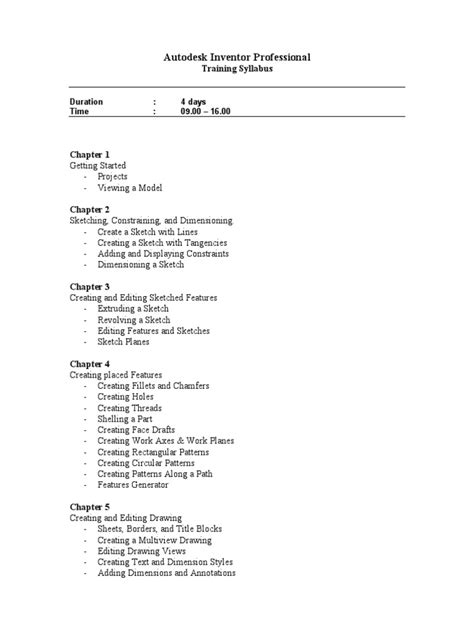 Autodesk Inventor Essentials Training Syllabus Download Free Pdf Sheet Metal Metal Fabrication