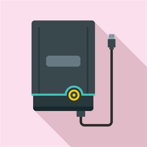 Portable Hard Disk Icon Flat Style 14411956 Vector Art At Vecteezy