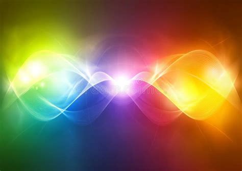 Vibrant Neon Wave Desktop Wallpaper Featuring An Abstract Background With A Gradient Sky Stock