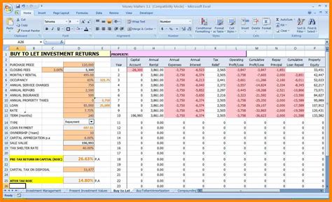 Expenditure Spreadsheet — Db