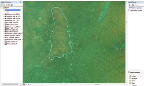 Exported View Of The Esri Arcgis Arcmap Program Showing A Light Blue