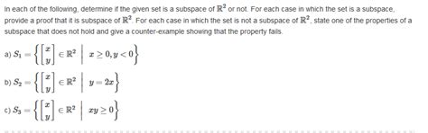 Solved In Each Of The Following Determine If The Given Set