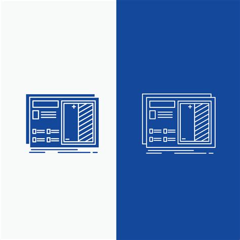 Blueprint Design Drawing Plan Prototype Line And Glyph Web Button In Blue Color Vertical