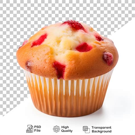 투명한 배경에 고립 된 딸기 머핀 Png 파일을 포함합니다 프리미엄 Ai 생성 Psd