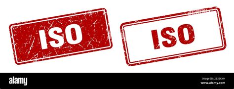 Iso Square Stamp Iso Grunge Sign Set Stock Vector Image Art Alamy
