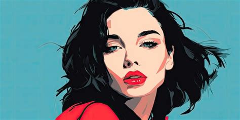 Premium Ai Image Mysterious Girl With Bold Lips In Red And Black