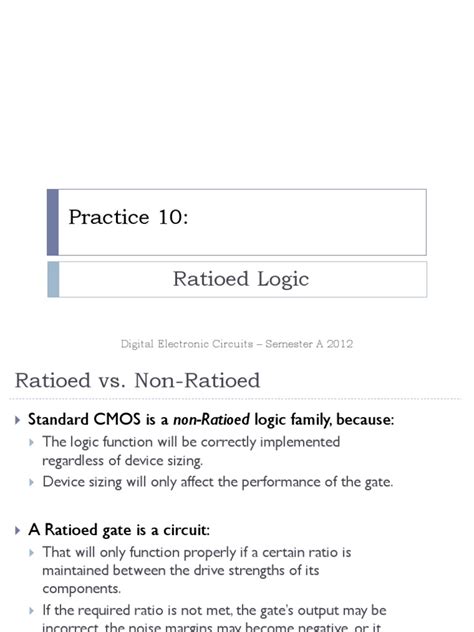 Practice 10 Ratioed Logic Pdf Logic Gate Cmos