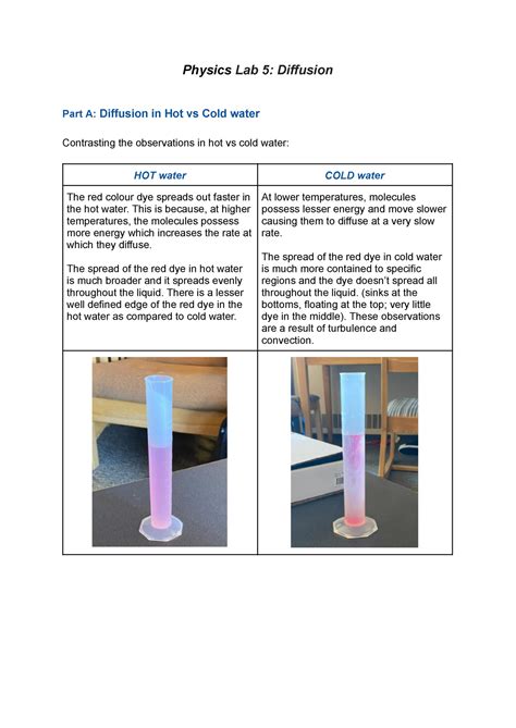 Physics Lab 5 Diffusion Physics Lab 5 Diffusion Part A Diffusion In
