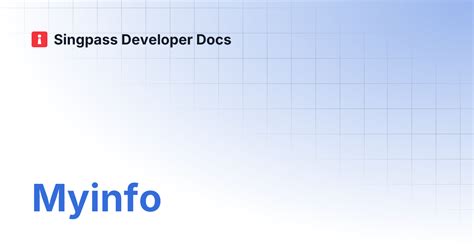 Myinfo Singpass Developer Docs