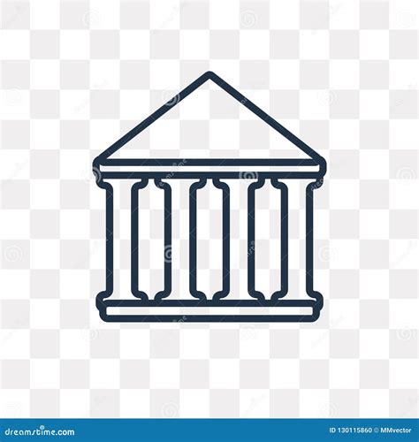 Linear Parthenon Icon From Greece Outline Collection Thin Line Parthenon Icon Isolated On White