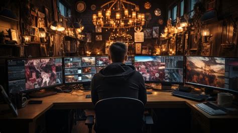 Premium Photo Cybersecurity Professional Monitoring Networks