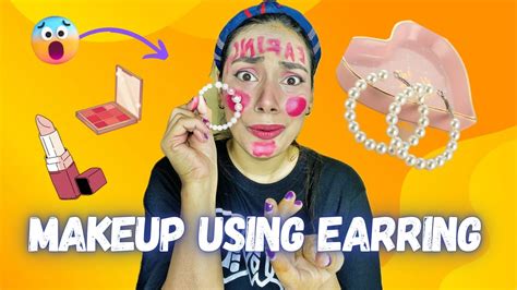 Makeup Using Earring😨 Randomchallenge Challenge Makeup