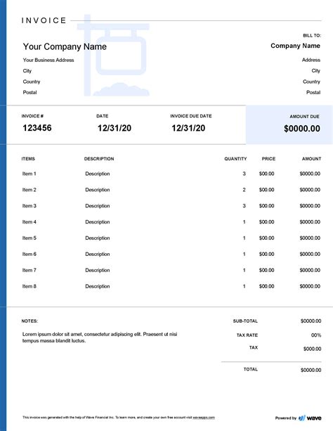 Real Estate Invoice Template Free Download