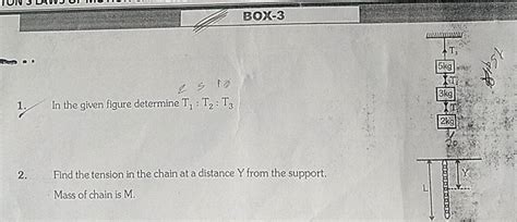1 In The Given Figure Determine T1 T2 T3 2 Find The Tension In The C