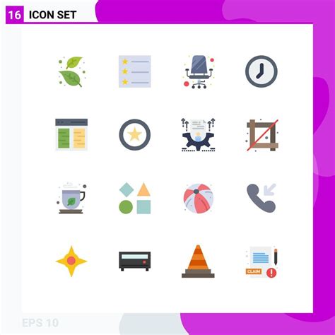 16 User Interface Flat Color Pack Of Modern Signs And Symbols Of Content Columns Furniture User