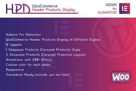 Woocommerce Header Products Display For Elementor 10