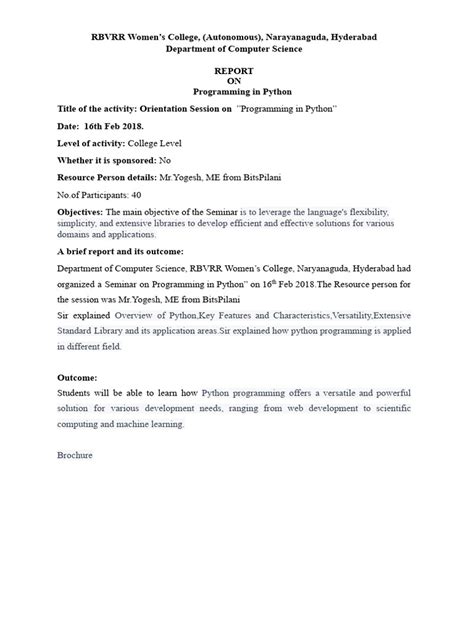 Python Seminar Report Pdf