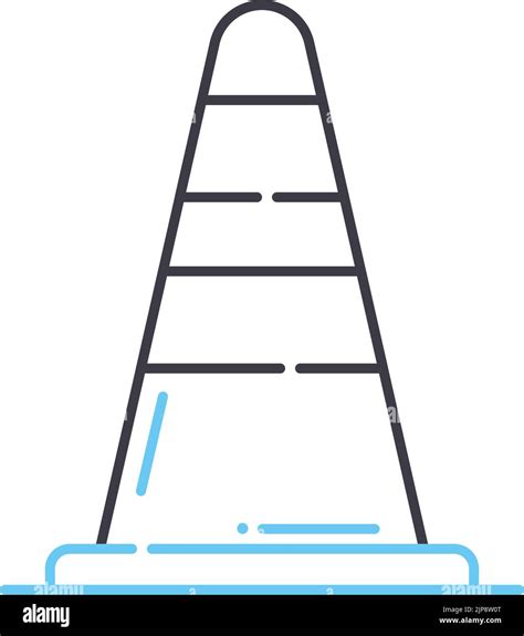 Icône De Ligne De Cône De Trafic Symbole De Contour Illustration De