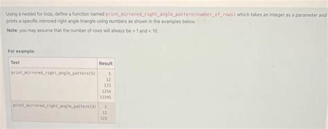 Solved Using A Nested For Loop Define A Function Named