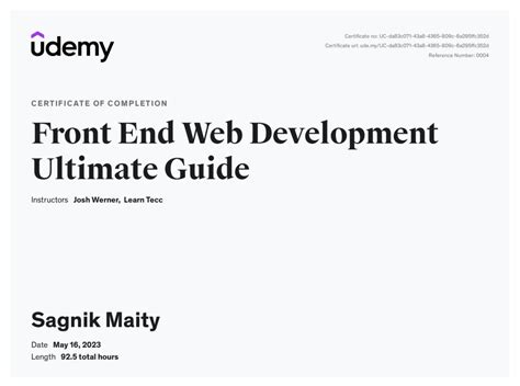 Sagnik Maity On Linkedin Udemy Course Completion Certificate