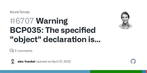 Warning Bcp035 The Specified Object Declaration Is Missing The Following Required Properties