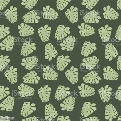 열대 잎 원활한 패턴 몬스터 잎 벽지 손으로 그린 열대 단풍 고풍스런에 대한 스톡 벡터 아트 및 기타 이미지 고풍스런 관목 꽃 식물 Istock
