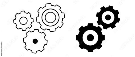Gear Cogwheel Functions System Pictogram Vector Icon Simple Graphic Illustration Set Config