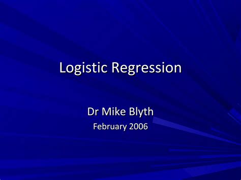 Logistic Regression Blyth 2006 Simplified Ppt Science