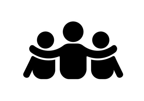 Vector Community Group Three People Help Icon In Flat Style Youth Symbol Persons Team