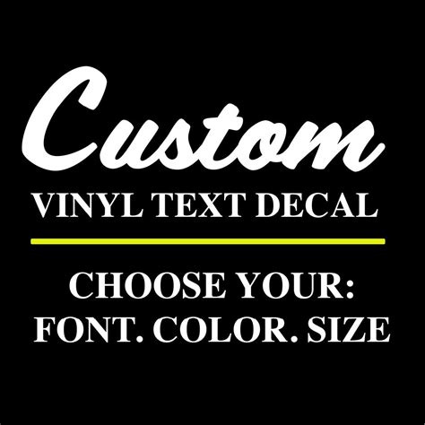 Custom Decals Choose Your Font Color Size Custom Vinyl Text