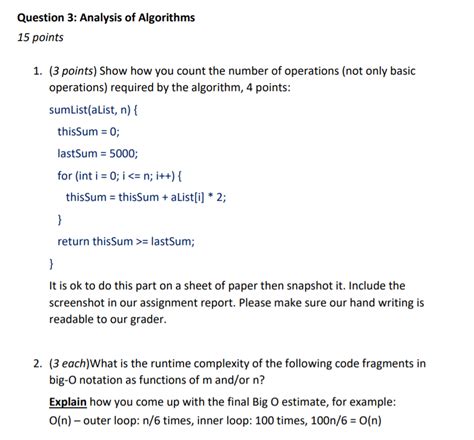 Solved Question 3 Analysis Of Algorithms 15 Points 1 3