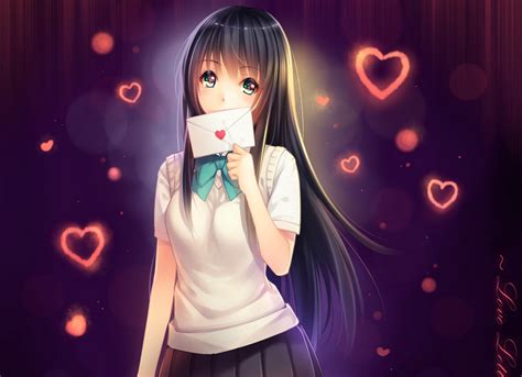 배경 화면 긴 머리 애니메이션 소녀들 교복 원작자 편지 어둠 스크린 샷 컴퓨터 벽지 1920x1391