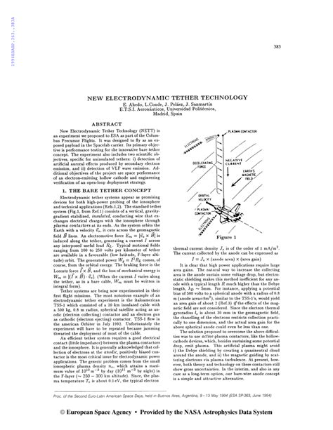 Pdf New Electrodynamic Tether Technology