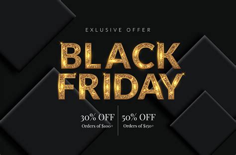 블랙 프라이데이 세일 배너 포스터 어두운 배경에 로고 황금 색 개념에 대한 스톡 벡터 아트 및 기타 이미지 개념 개성 개념 계절 Istock