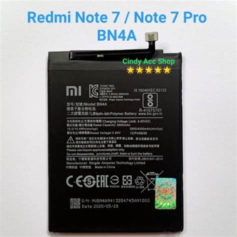 Baterai Batre Battery Redmi Note 7 BN4A Note 7 Pro Original Batre Batrai BN 4A Shopee Indonesia
