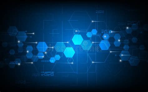 vector abstract background tech innovation hexagon pattern design stock
