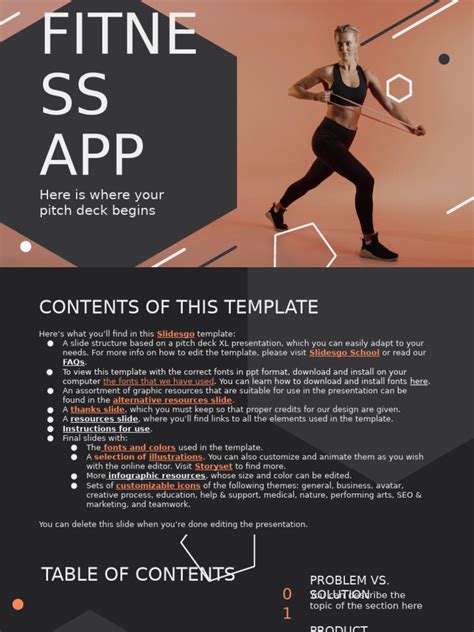 Fitness App Pitch Deck Template Pdf Planets Solar System