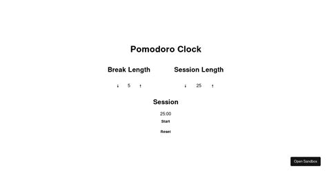 Pomodoro Clock Codesandbox
