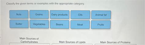 Solved Classify The Given Terms Or Examples With The Chegg