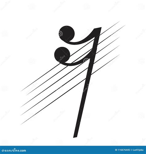 Isolated Sixteenth Rest Note On A Pentagram Stock Vector Illustration Of Note Swirl 116676445