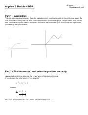 Algebra OL Module DBA Pdf Algebra Module DBA Points Points Each Part Part