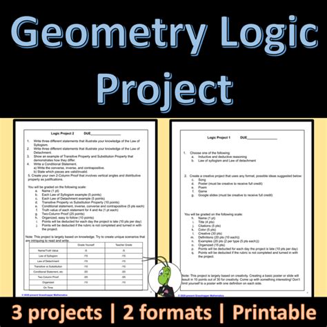 Geometry Logic Project Printable PDF Version Choice Project Made By Teachers