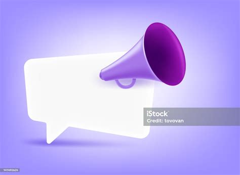 채팅 클라우드가있는 라우드 스피커 3d 벡터 일러스트 레이 션 0명에 대한 스톡 벡터 아트 및 기타 이미지 0명 3차원 형태 개념 Istock