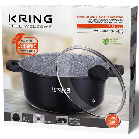 Тенджера Kring Cuisine Classic Керамика Лят алуминий 2 1 л Черен Emag Bg