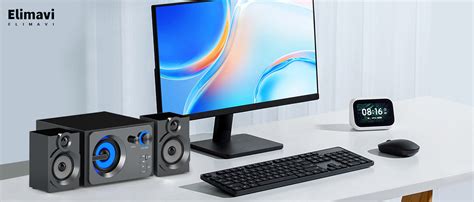 Elimavi Wood Enclosure Computer Speaker Powerful 2 1 Stereo Sound Subwoofer